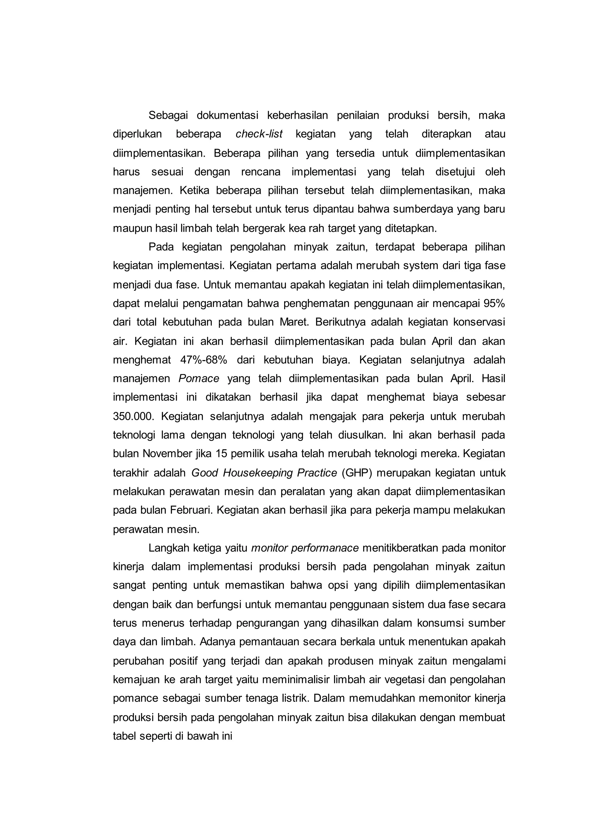 Cleaner Productio Assesment | DOCX