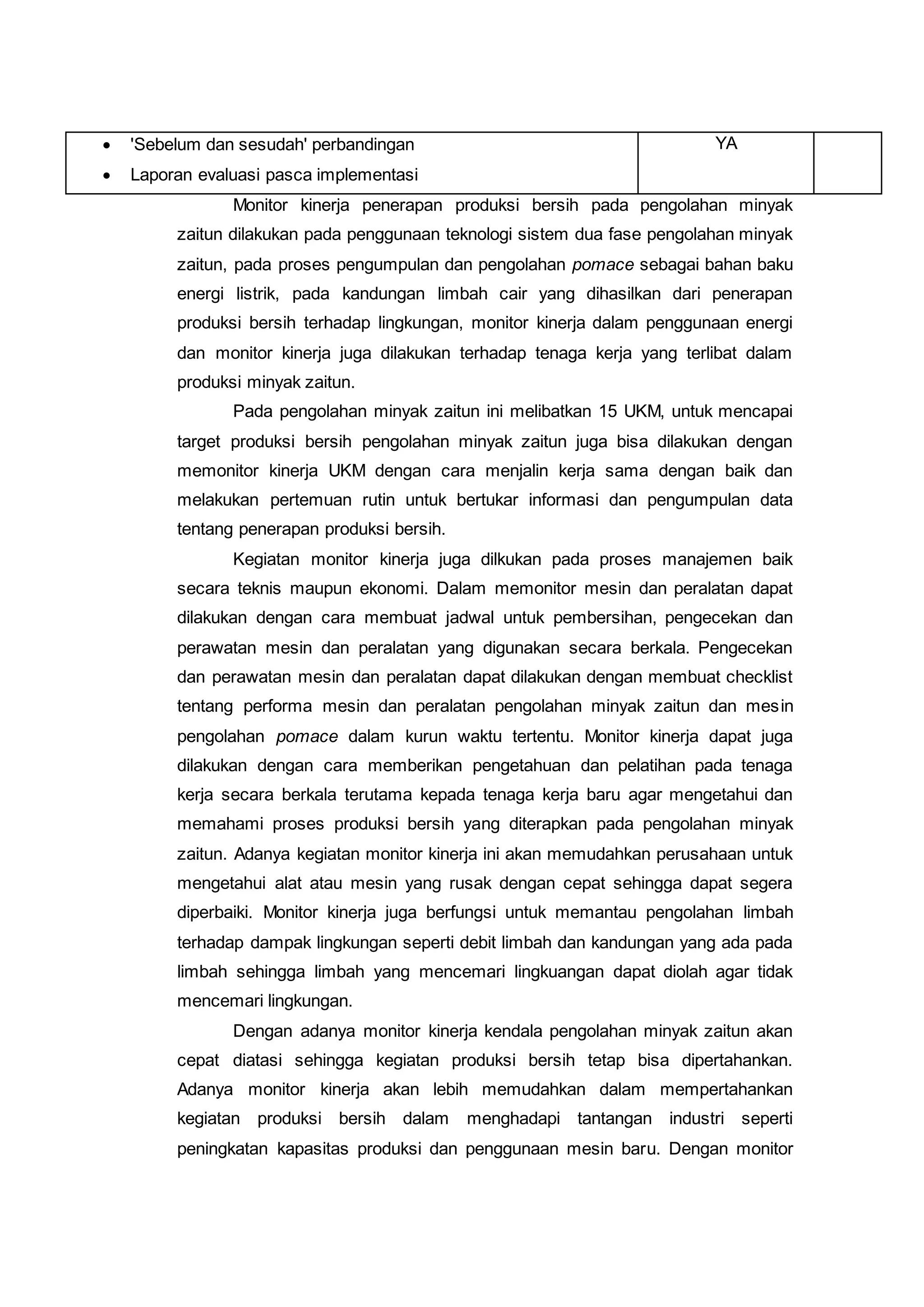 Cleaner Productio Assesment | DOCX