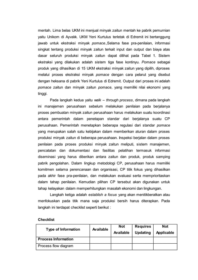 Cleaner Productio Assesment | DOCX