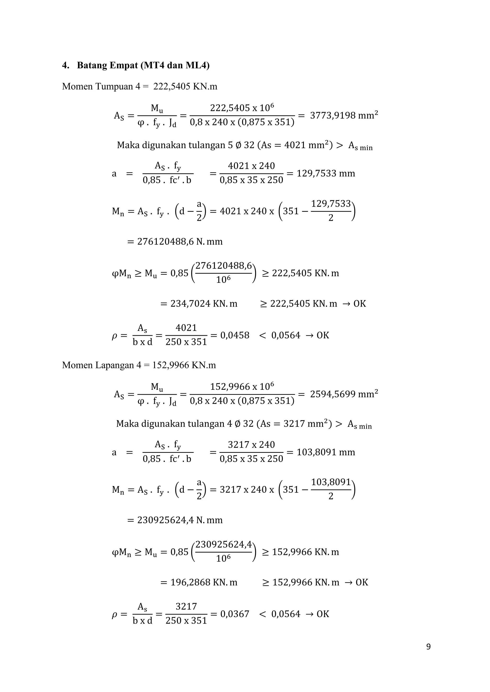 Perencanaan Balok Sederhana Beton Bertulang | DOCX