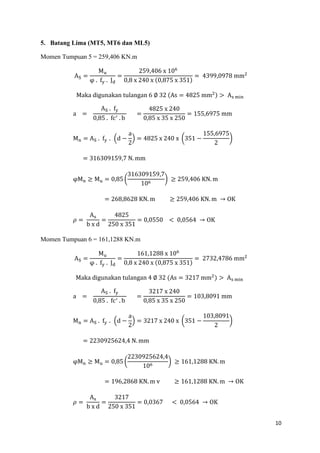 Perencanaan Balok Sederhana Beton Bertulang | DOCX