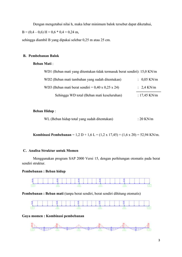 Perencanaan Balok Sederhana Beton Bertulang | DOCX