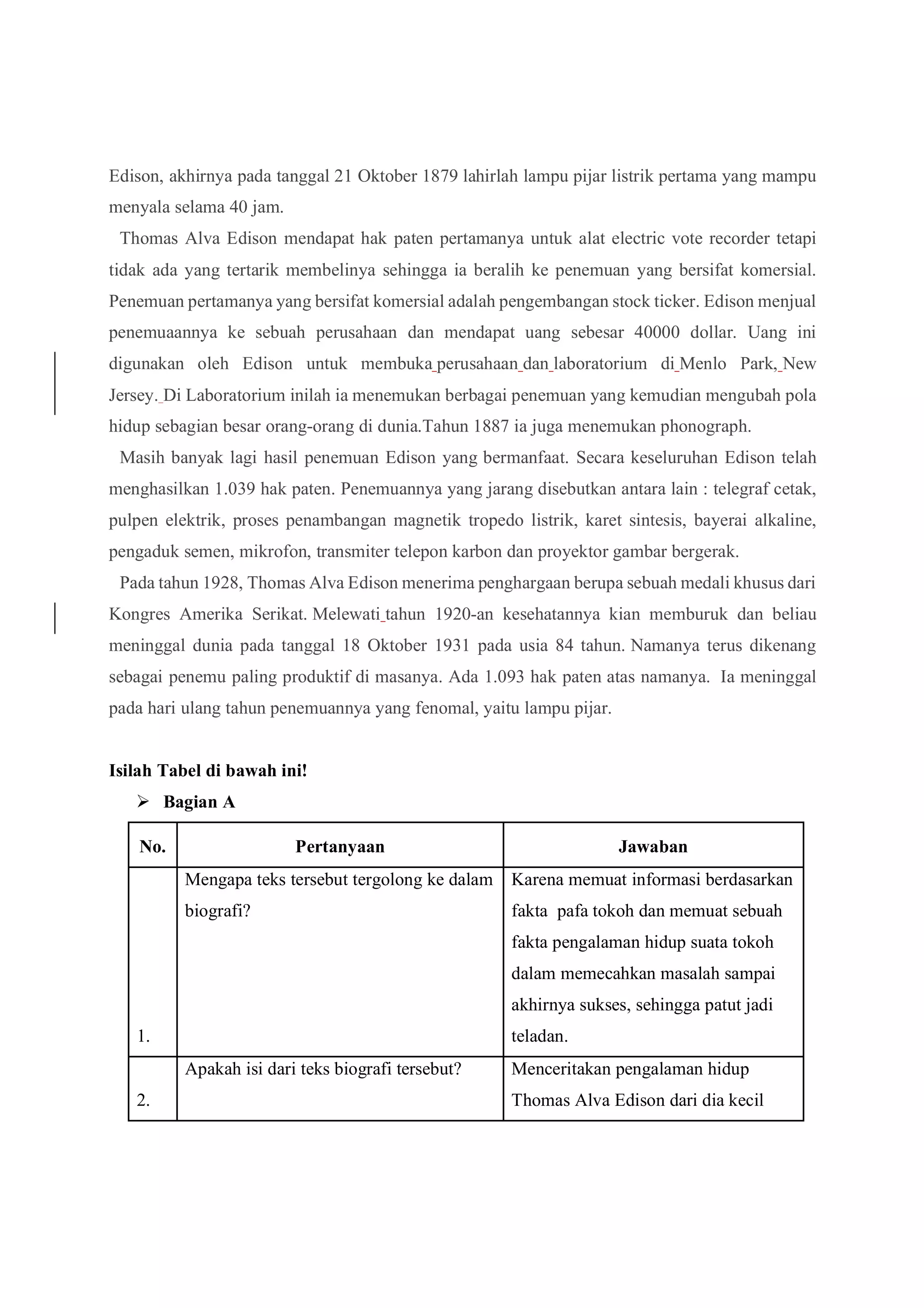Tugas bi klas 10 | PDF