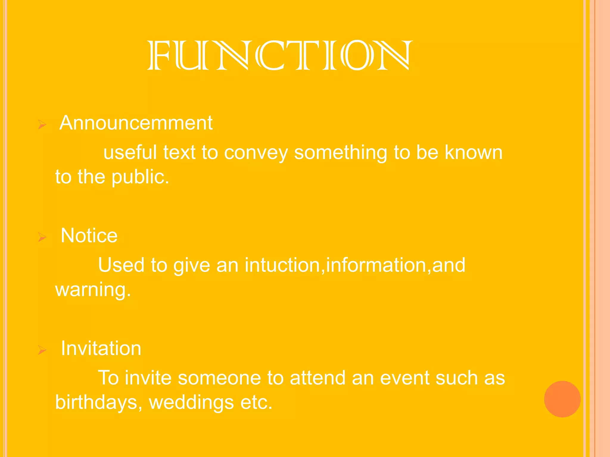 Bahasa Inggris, message and function | PPT