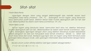Clasification of Metal Ions Stability Constant Stabilization of ...