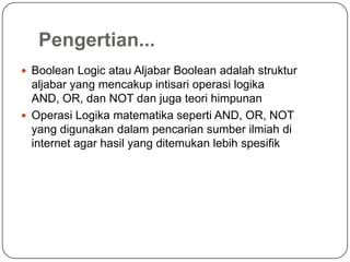 TUGAS BOOLEAN LOGIC (dr Ruben) | PPTX