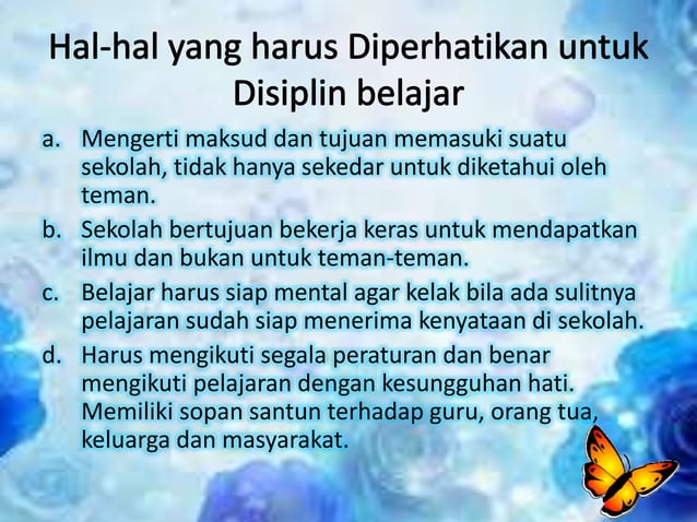 disiplin di sekolah dan disiplin dalam belajar | PPTX