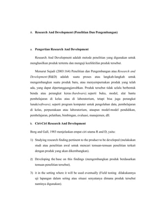 Tugas Perbedaan R & D dan Design research | DOC