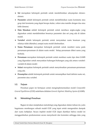 Implementasi Model Ekonomi dalam General Algebraic Modelling System ...