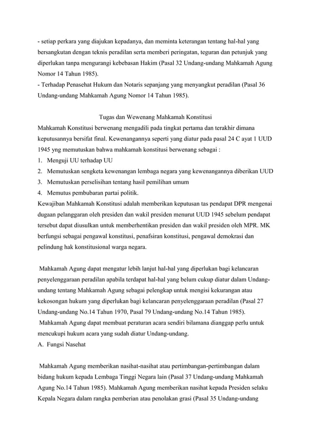 Tugas dan wewenang dpr , mpr , ma , mk , ky , dpd dan presiden | DOCX