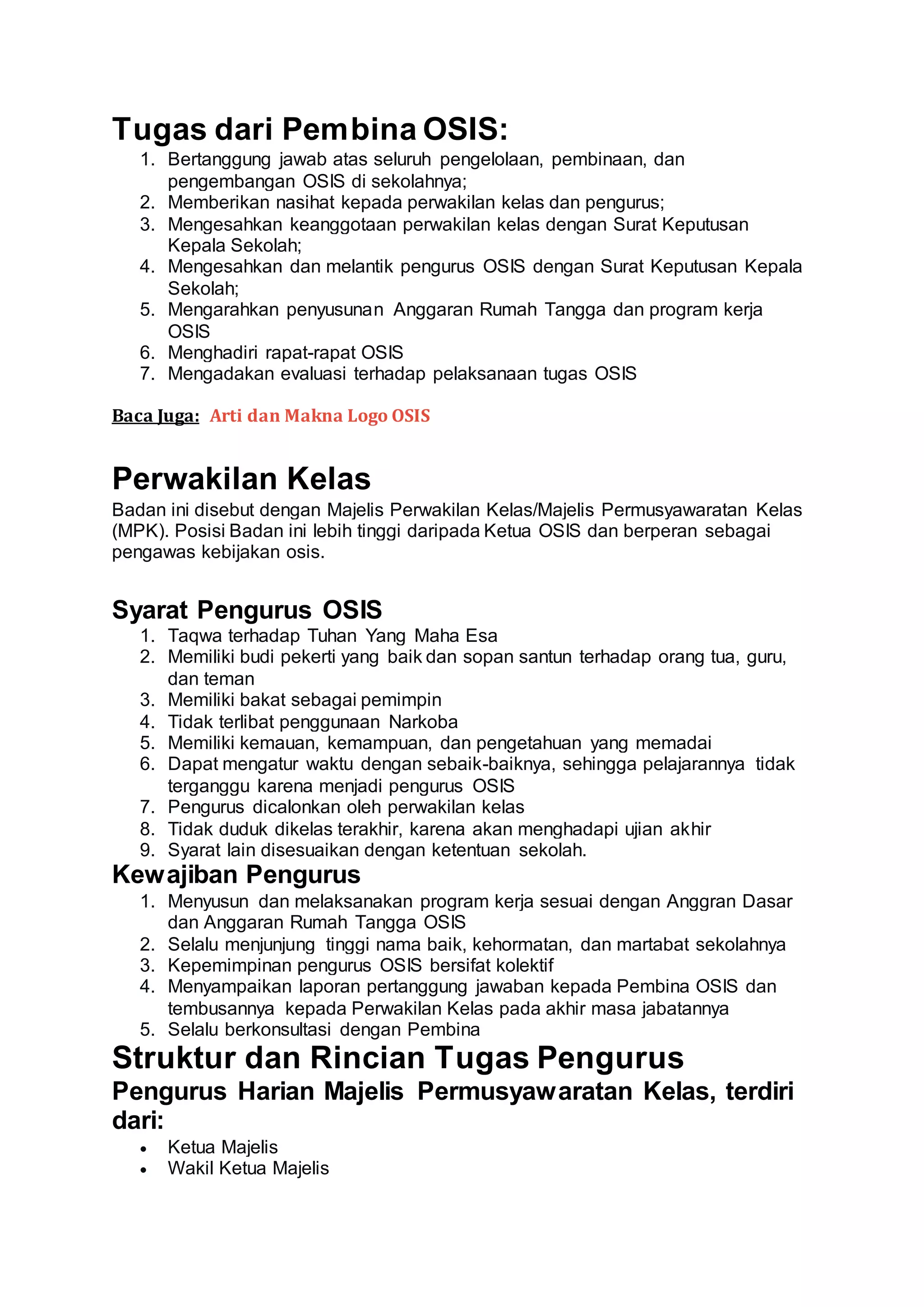 Tugas dari pembina osis n | PDF