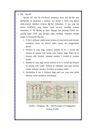 Tugas dasar teknik digital (flip flop rs dan d) | DOCX