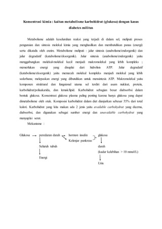 mekanisme diabetes kaitan biologi dan kimia | DOCX
