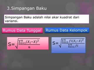 Statistika (Rata-Rata Simpangan,Ragam,&Simpangan Baku) | PPTX