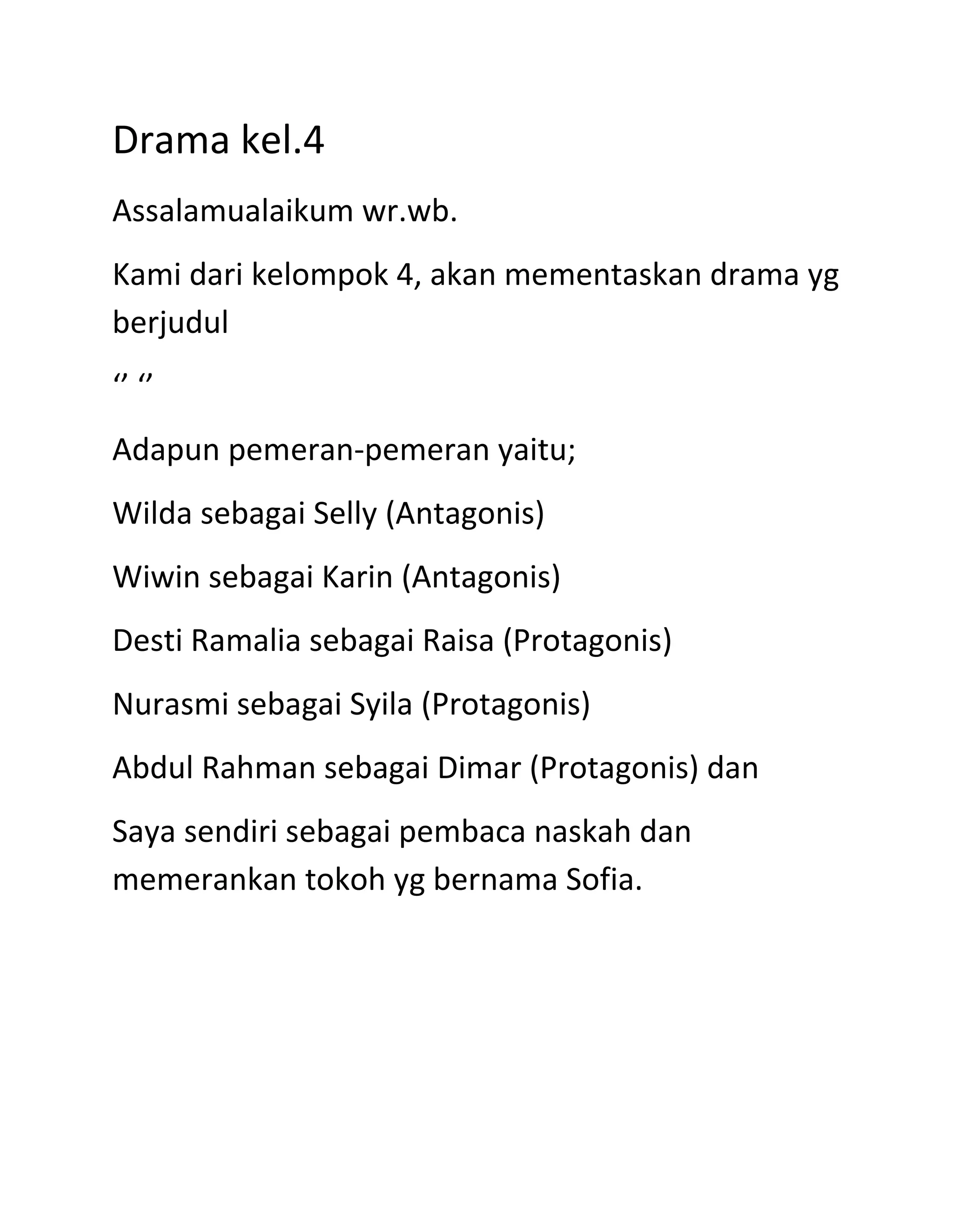 Tugas drama | DOCX
