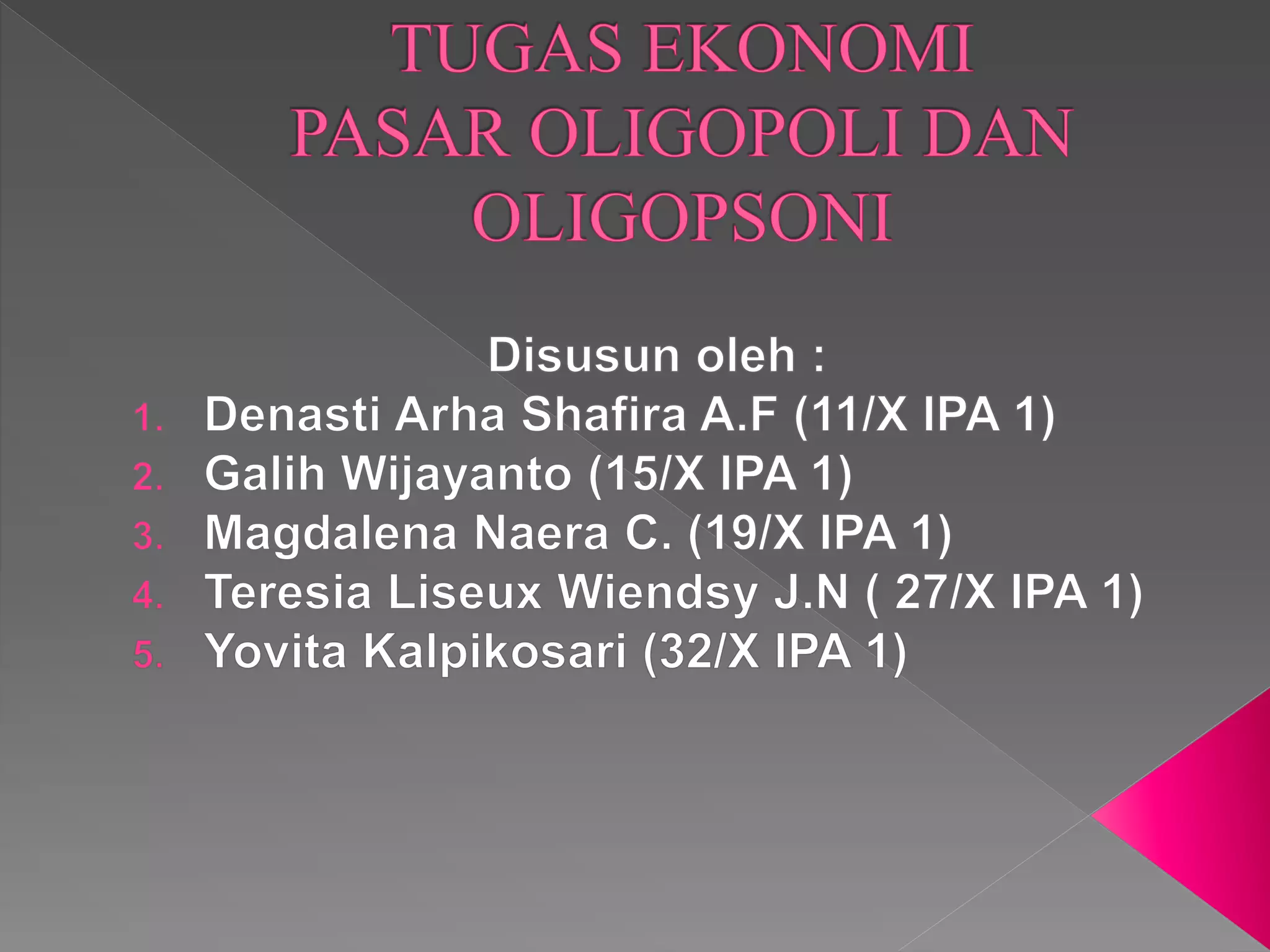 PASAR OLIGOPOLI DAN OLIGOPSONI | PPTX