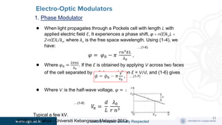 Efek electro optic terhadap perubahan karakteristik material | PPTX