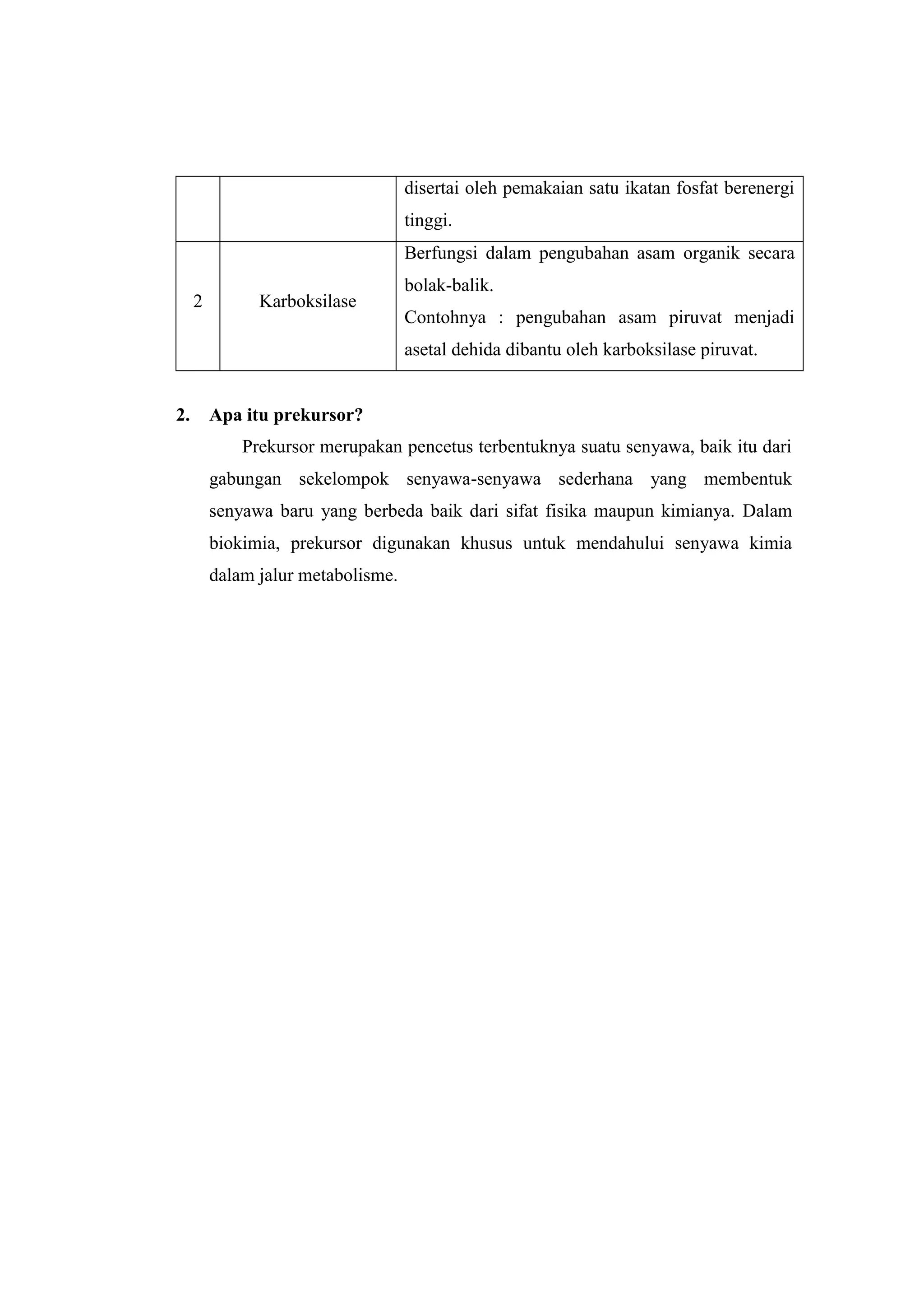 Klasifikasi Enzim Berdasarkan Fungsinya | DOCX