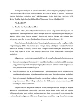 tugas filsafat hakikat kurikulum pendidikan islam | PDF