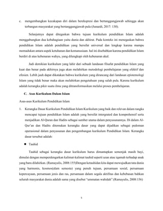 tugas filsafat hakikat kurikulum pendidikan islam | PDF