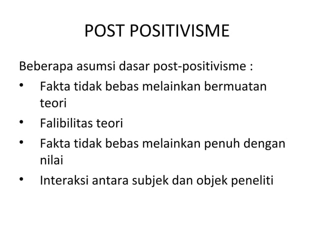 Post Positivisme | PPT