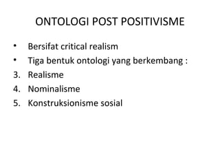 Post Positivisme | PPT