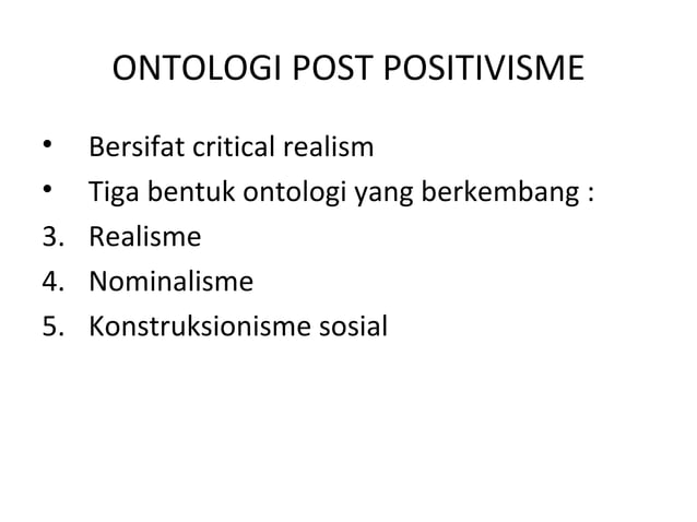 Post Positivisme | PPT