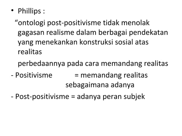 Post Positivisme | PPT