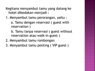 cara menyambut dan mendaftarkan tamu (front office ) | PPTX