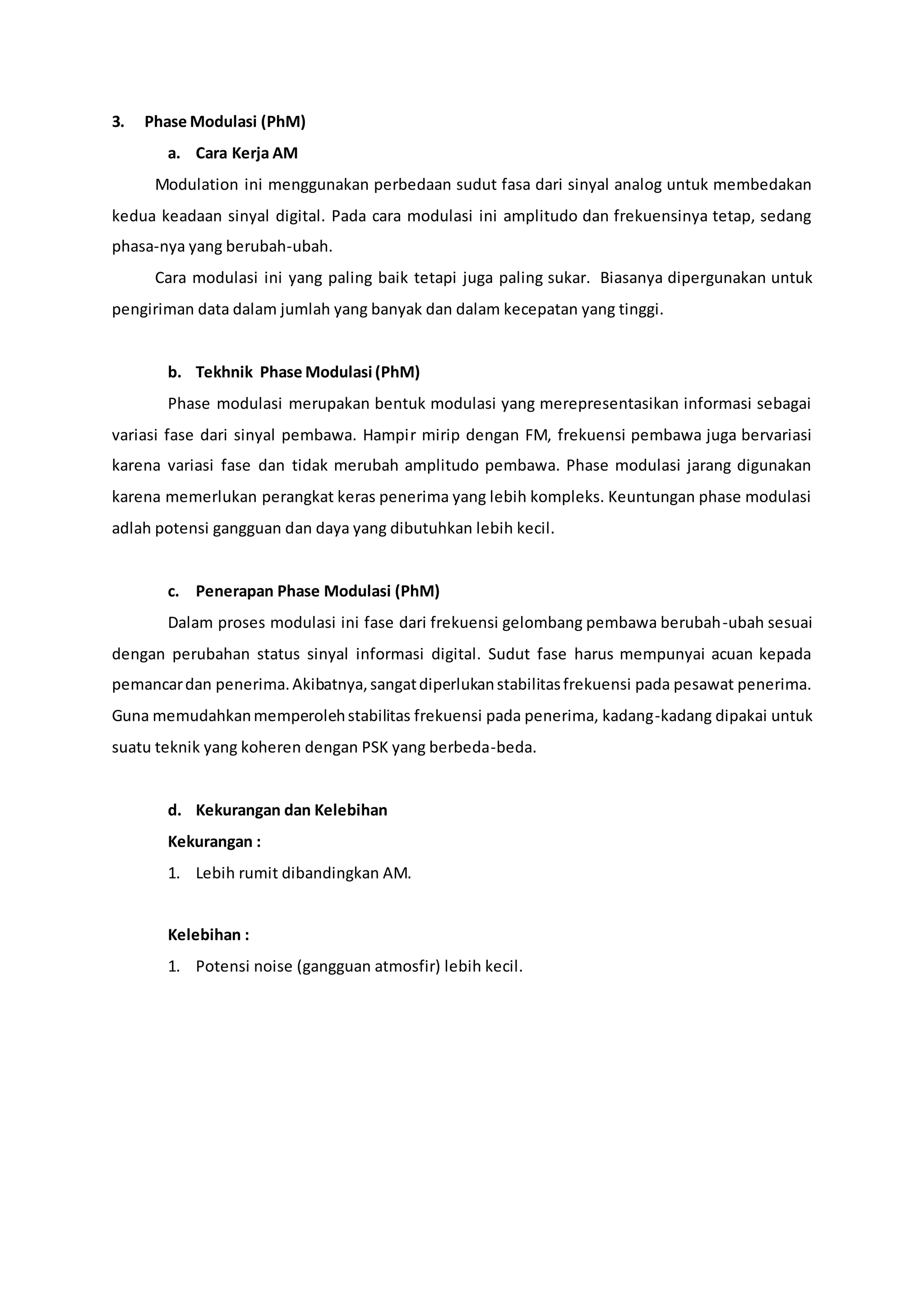 Tugas modulation AM, FM, dan PM | DOCX