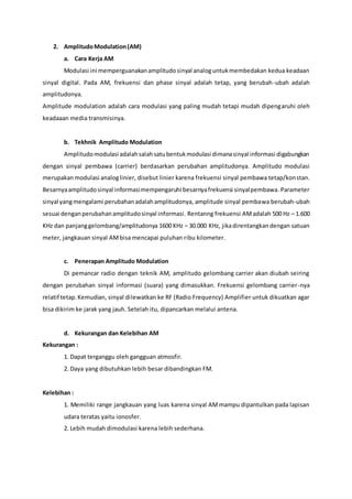 Tugas modulation AM, FM, dan PM | DOCX