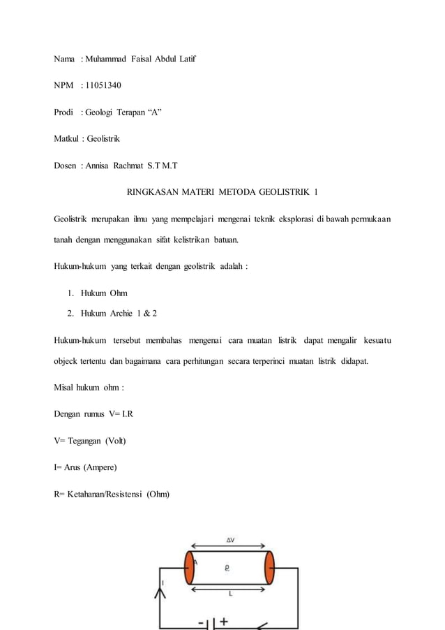 Tugas geolistrik 2 | DOCX