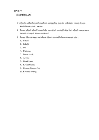 Makalah Geologi Teknik Bab Intrusi | DOC