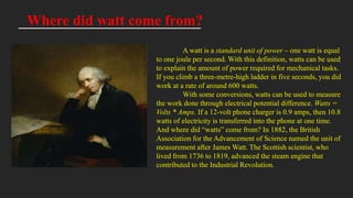 defenition of watt and history of creationwatt | PPT