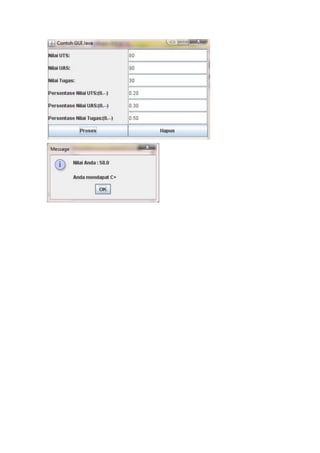 Membuat kalkulator penilaian Sederhana Java | DOCX