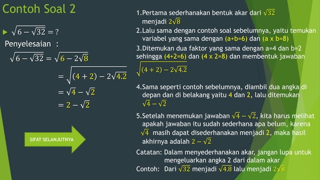 Sifat Bentuk Akar | PPTX