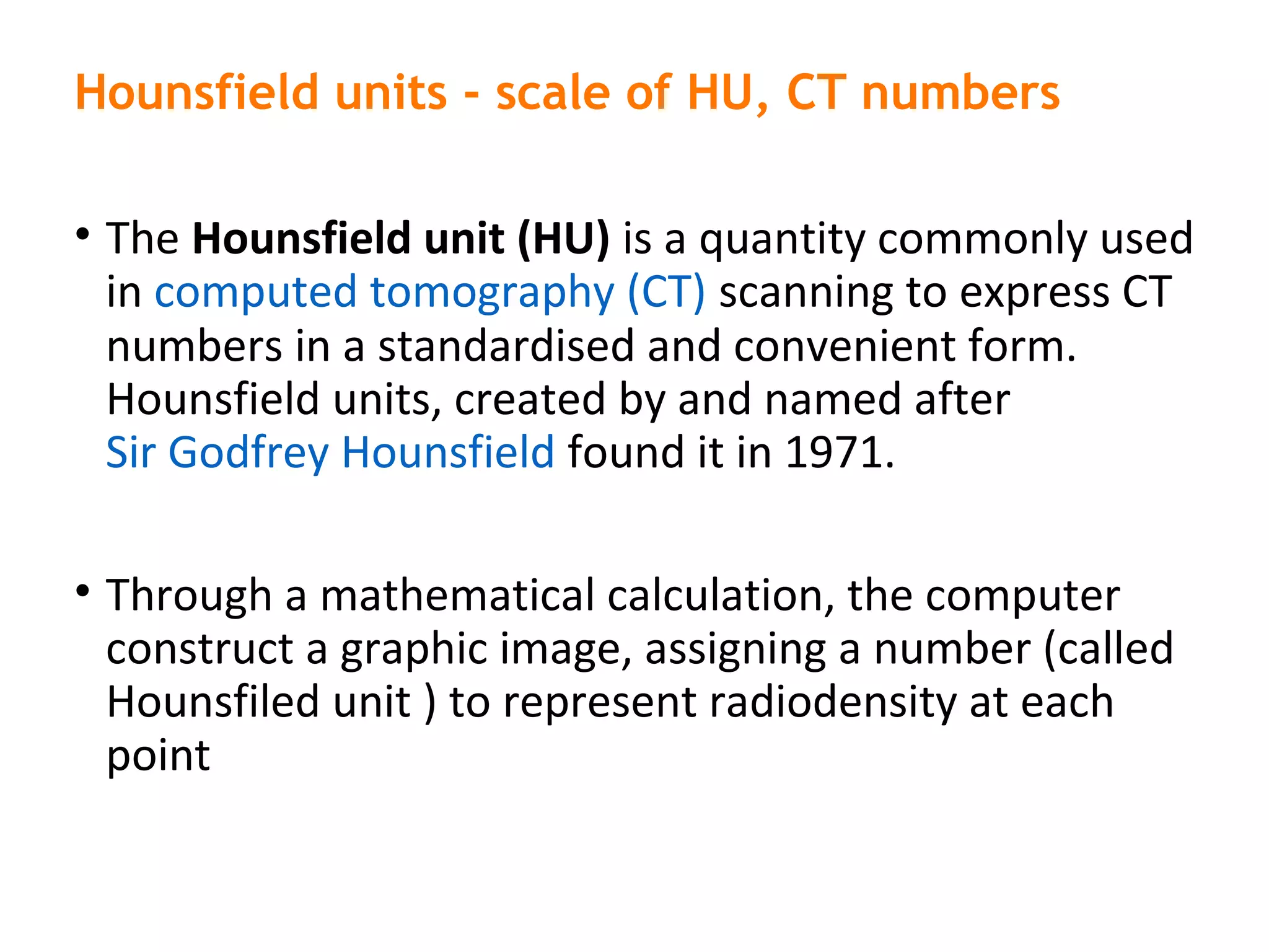 Hounsfield Unit | PPT