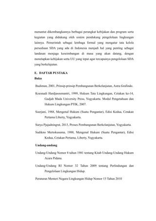 Tugas Hukum Lingkungan pembangunan berkelanjutan | DOCX