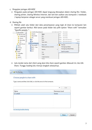 Membangun Jaringan Ad-Hoc dan Konf. Wireless Access Point | PDF