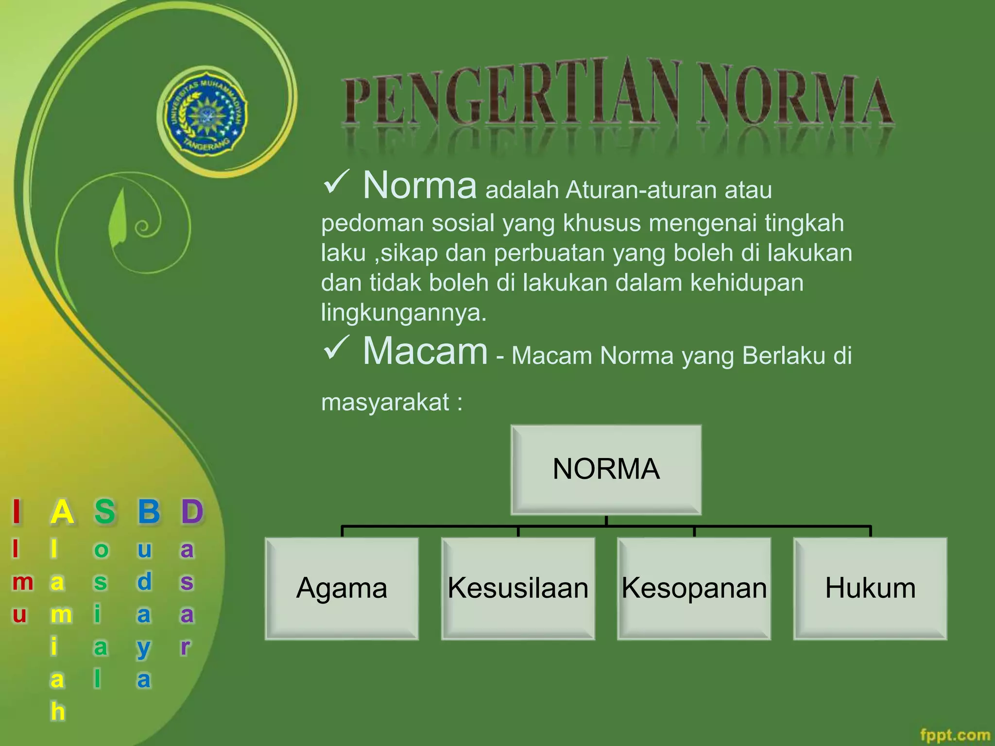 contoh presentasi tentang NORMA | PPTX