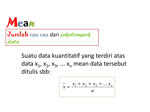 Mean, Median dan Modus (PPT) | PPTX