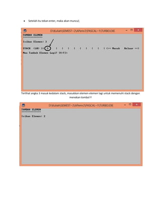 Struktur data - Program Stack dengan Pascal | DOCX