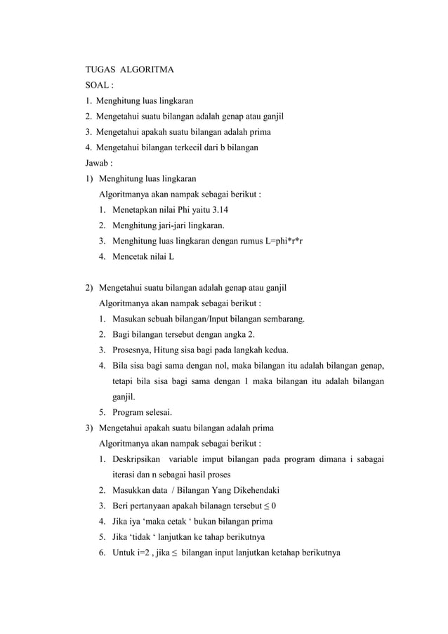 Tugas algoritma | PDF