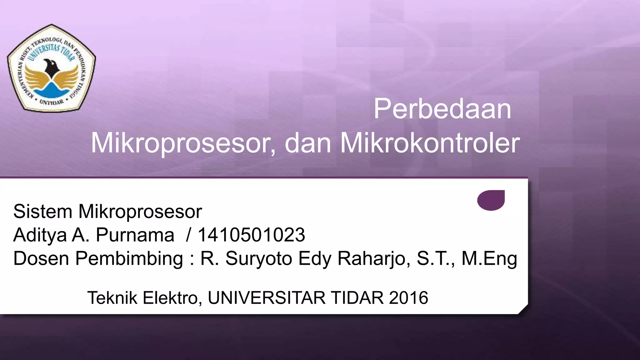 Perbedaan Mikroprosesor dan Mikrokontroler | PPTX