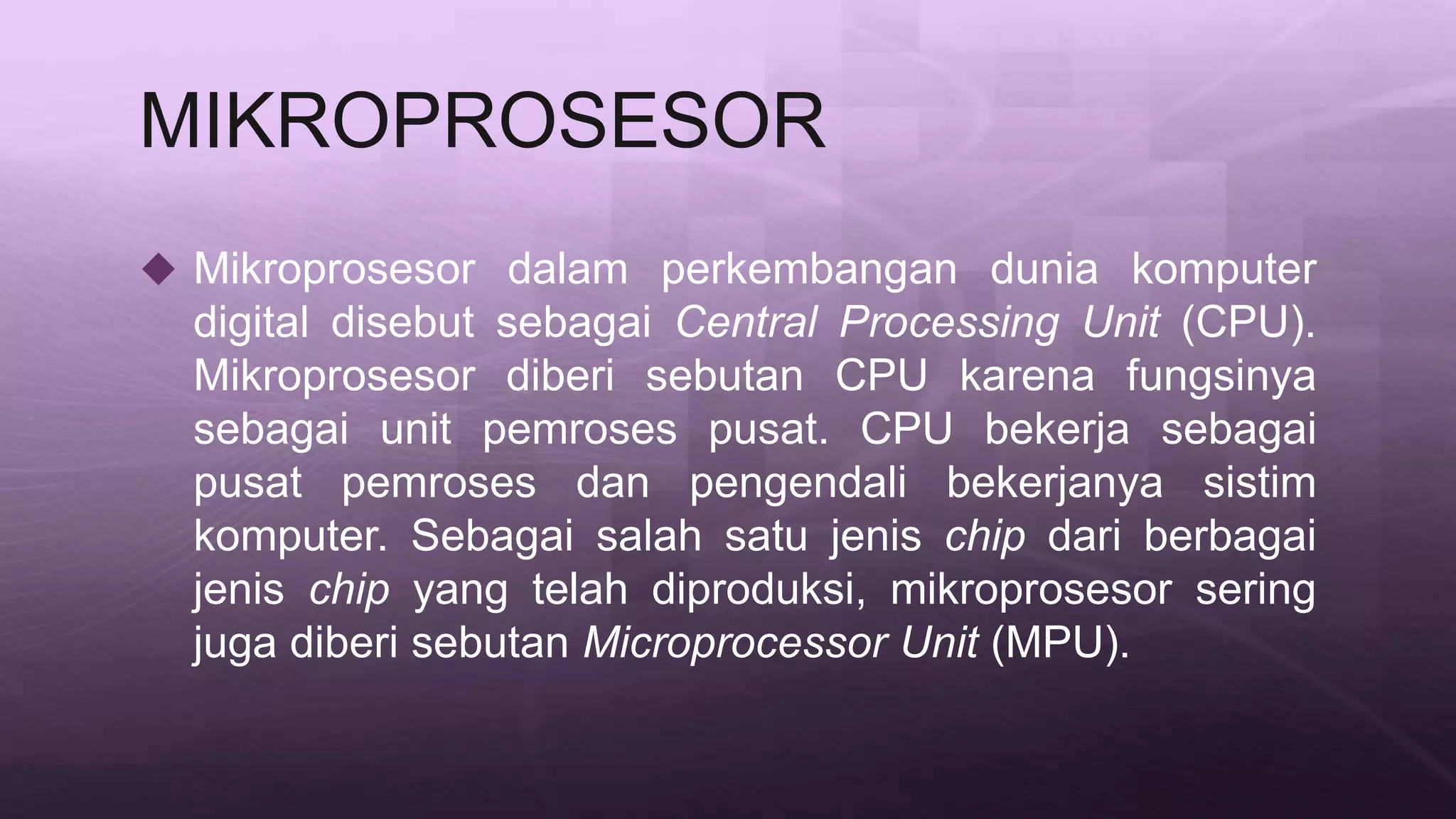 Perbedaan Mikroprosesor dan Mikrokontroler | PPTX