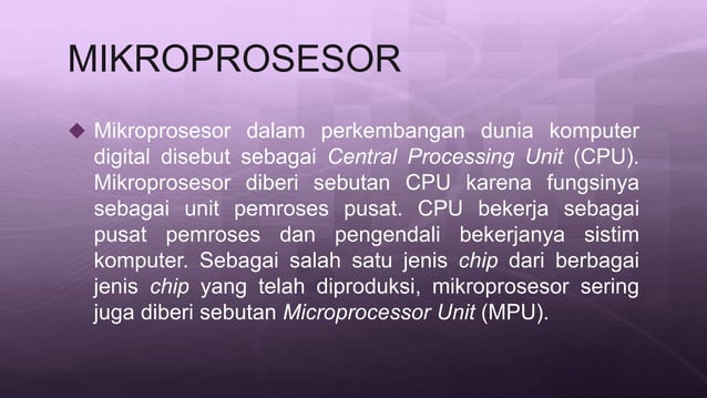 Perbedaan Mikroprosesor dan Mikrokontroler | PPTX
