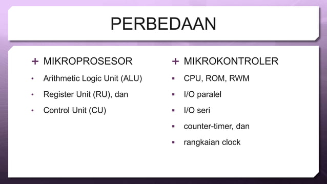 Perbedaan Mikroprosesor dan Mikrokontroler | PPTX