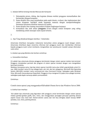 Interaksi Manusia Dan Komputer Soal + Jawaban | PDF