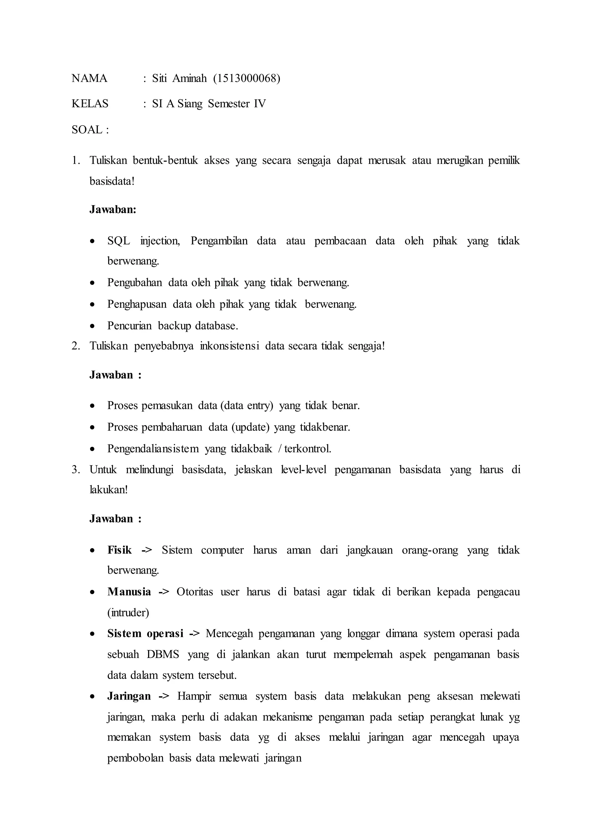 Tugas individu 2 dbms | PDF