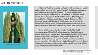 Biografi Ali Bin Abi Thalib (Tugas Ketahanmalangan) | PPTX